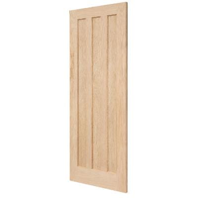 Modern 3 Panel Oak Unfinished Internal Door - All Sizes