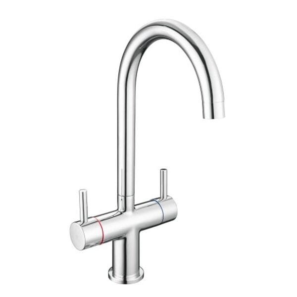 Reginox Adour Twin Lever Chrome Kitchen Mixer Tap - Buy Now – Build4less