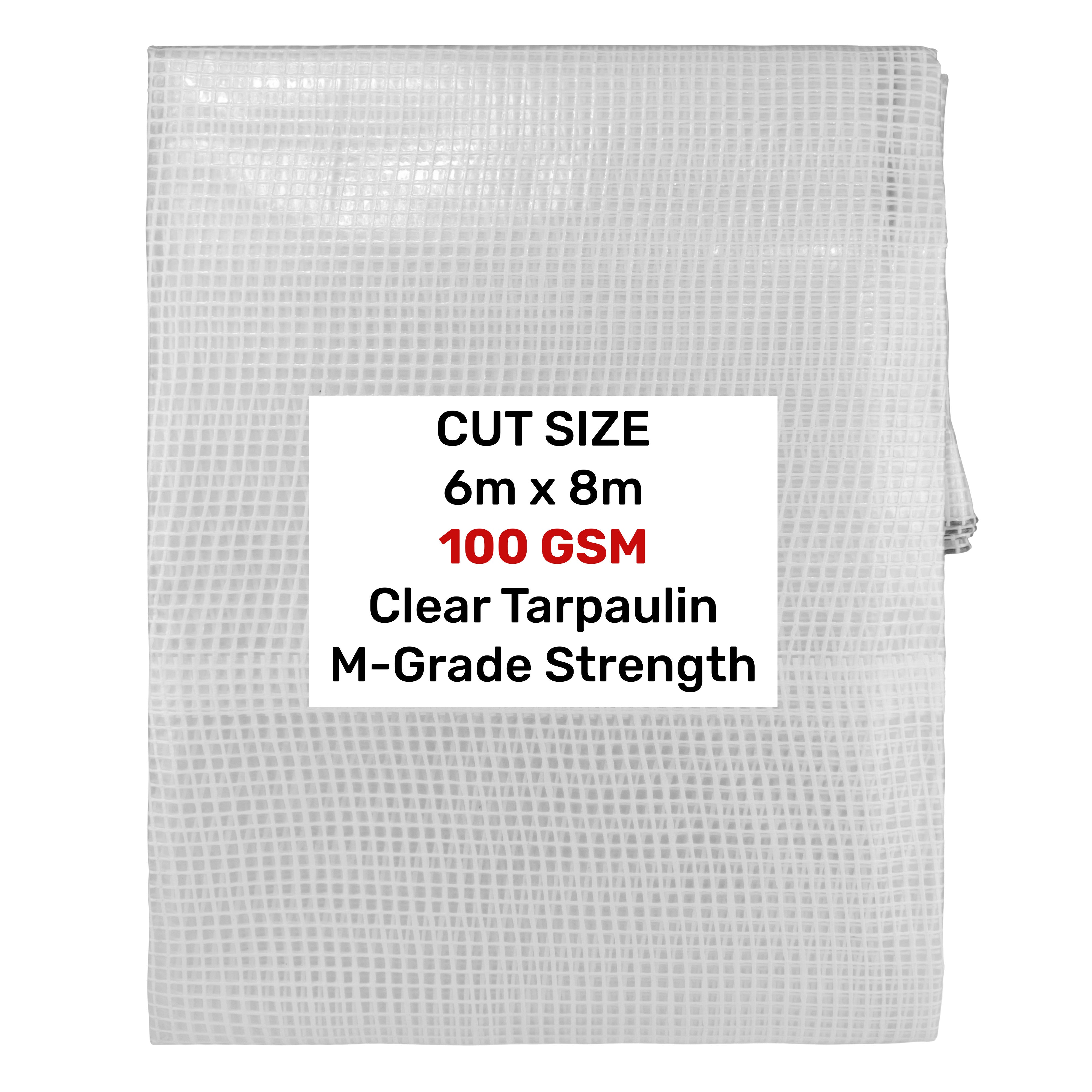 Clear M-Grade Tarpaulin 6m x 8m – Build4less