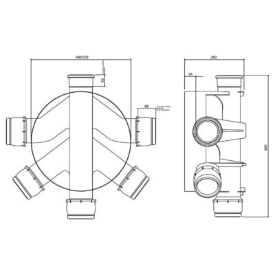 Buy 450mm Diameter - Inspection Chamber Base Adjustable Inlets Online