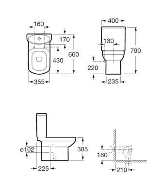 Roca Senso Box-Rim Toilet Pan with Floor Fixing Kit - Shop Online Now!!