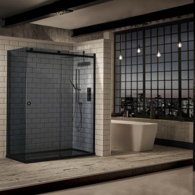 Aquaglass Sphere Sliding Shower Door w/ Chrome Cut-Out Handle - Buy ...