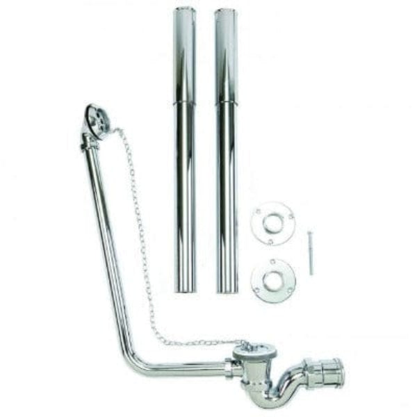 Aqua Traditional Exposed Bath Waste Kit with P-Trap & Pipe Shrouds ...